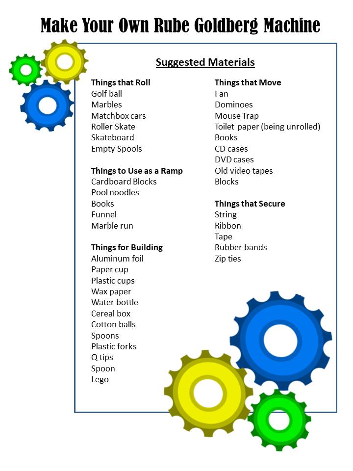 Full STEAM Ahead, Make a Rube Goldberg machine with Youth Services ...